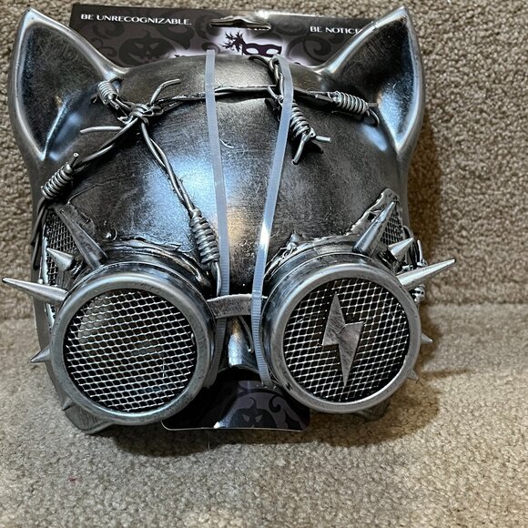 Holiday | Steampunk Cat Mask Masquerade Halloween Costume Full Face Cat ...